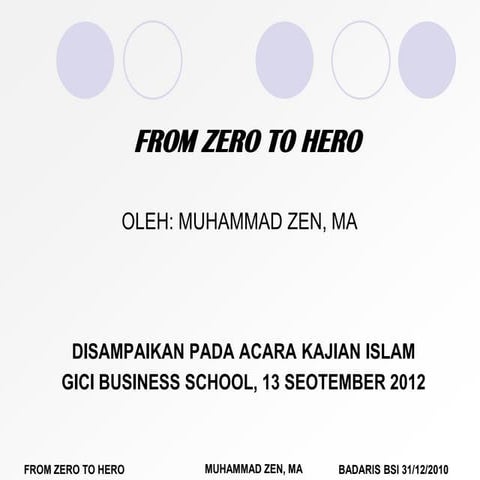 sukses From zero to hero | PPT