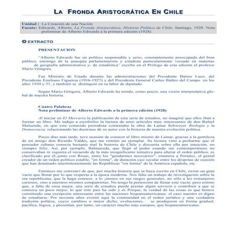 LA FRONDA ARISTOCRÁTICA EN CHILE | DOC