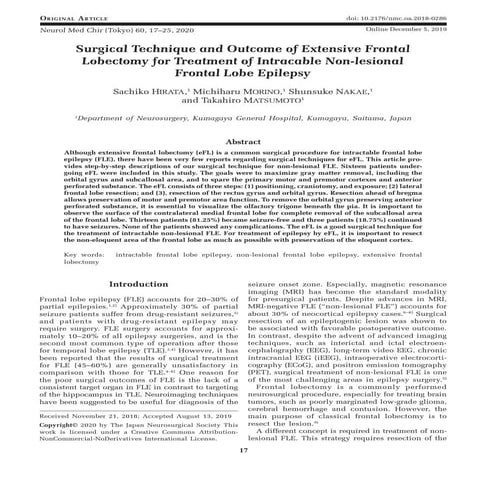 frontal lobectomy.pdf 11 surgical details | PDF
