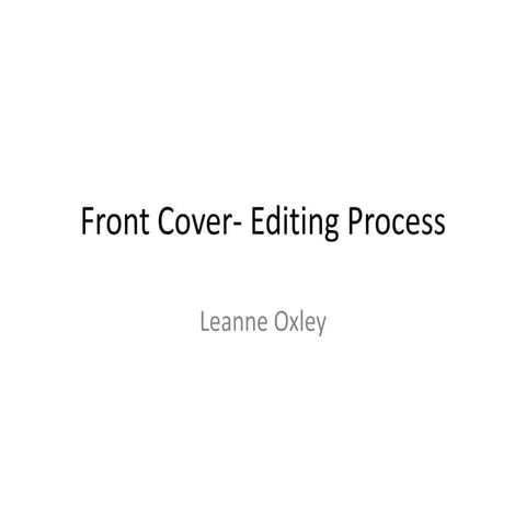 Front cover editing process | PPT