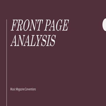 Front Cover Analysis | PPTX