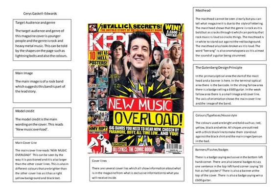 Front cover analysis kerrang! | DOCX