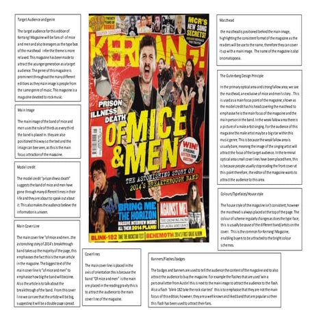 Annotation of an Existing Magazine Front Cover #1 | DOCX