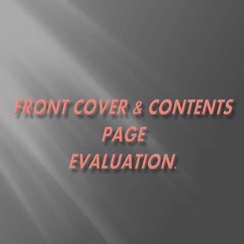 Front cover & contents page pp | PPT