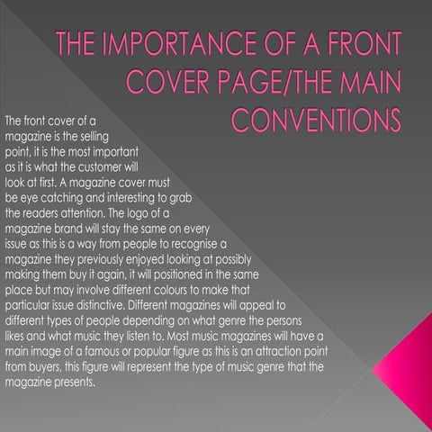 Magazine cover graphic elements analysis | PPTX