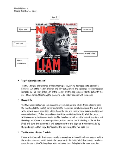 Nme front cover analysis | PPT