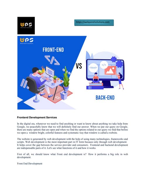 Difference between frontend and backend | PPTX