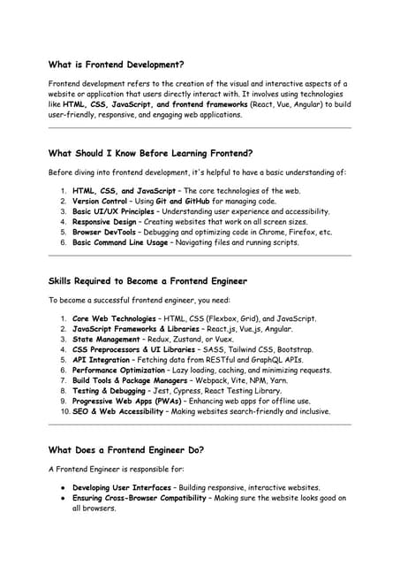 Front End Development | PDF | Web Development | Internet