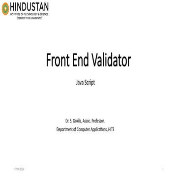Front End Validator j ava Script all about fundamentals of java and ...