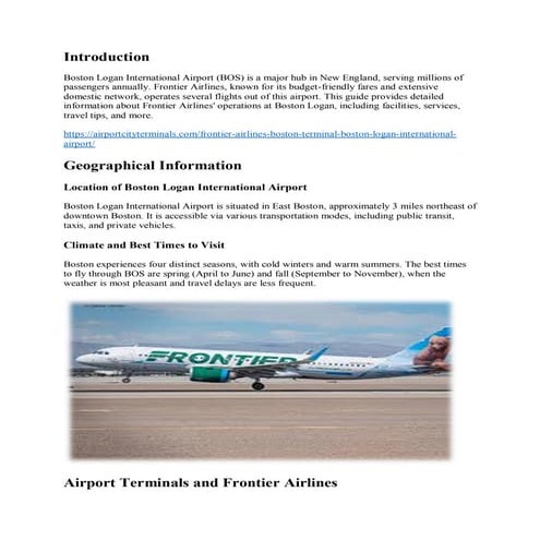 Frontier Airlines at Boston Logan International Airport (BOS ...