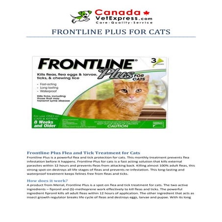 Frontline plus for cats | PDF