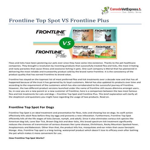 Frontline plus vs frontline top spot | PDF