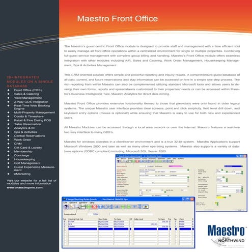 Maestro Front Office | PDF