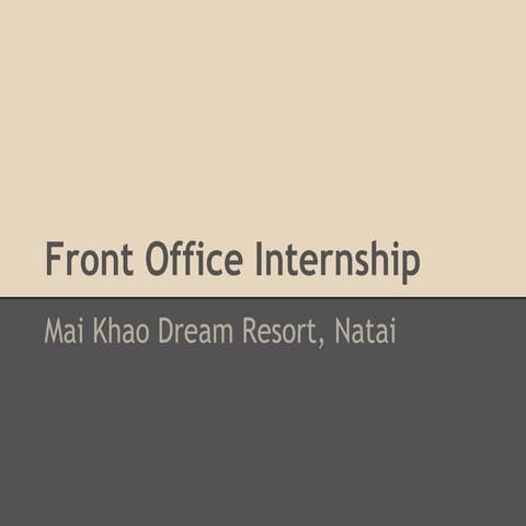 Front office internship at maikhao (1) | PPT