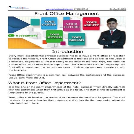 Front office management | PDF