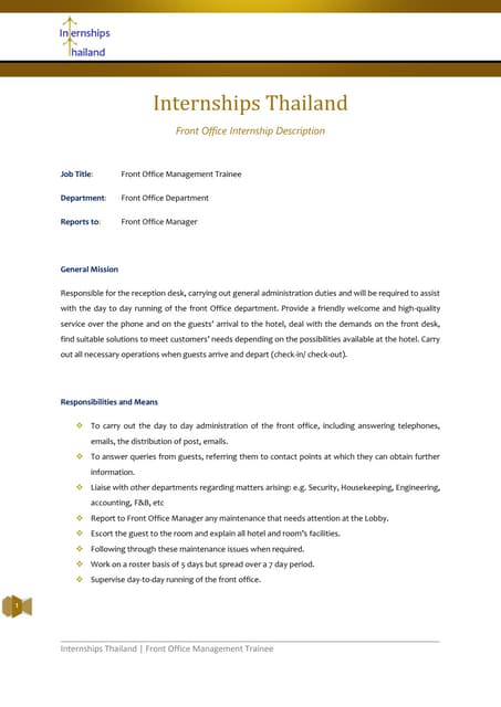 Front office internship at maikhao (1) | PPT