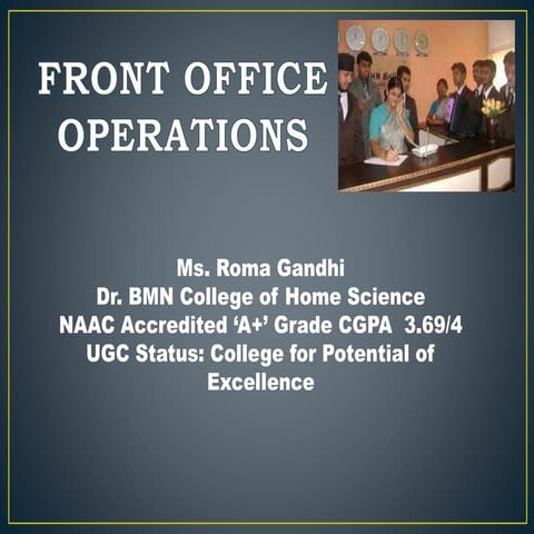 Front office operations | PPTX