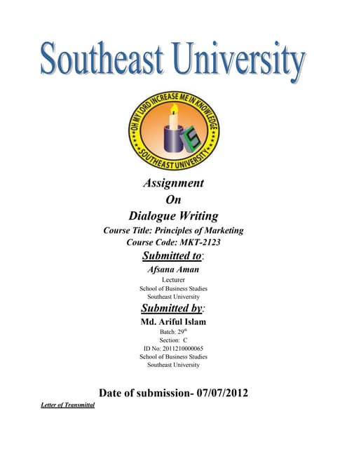 Title Page For Assignment, A sample | DOCX