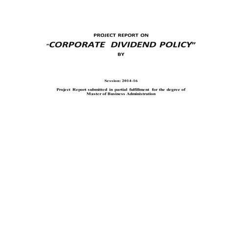 Corporate Dividend policy | DOCX