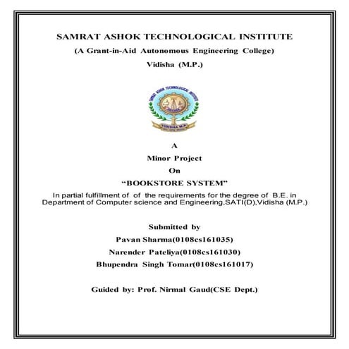 major project Synopsis front page | PDF