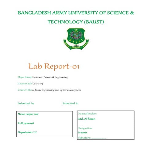 BAUST Front page Of CSE | PDF