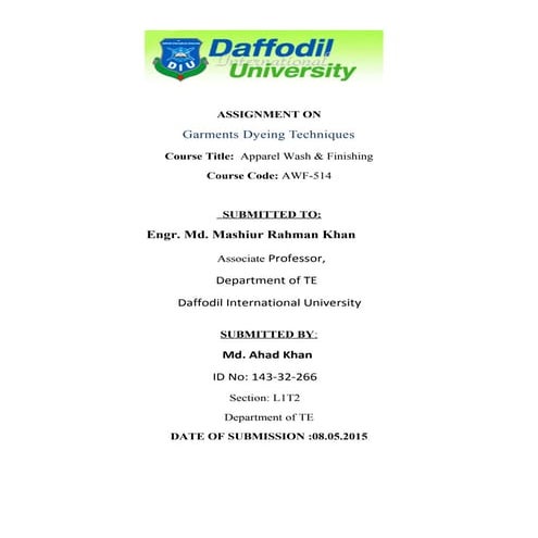 Front page for assignment | DOC