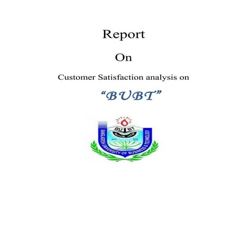 Front Page Part Customer Satisfaction Analysis On Bubt Doc