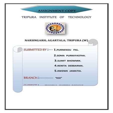 Front page of TRIPURA INSTITUTE OF TECHNOLOGY. | DOCX