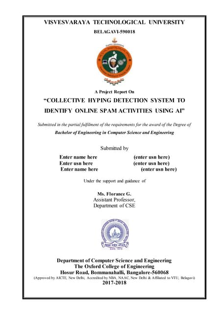 VTU PG Program-M.Tech Project Report Format | PDF