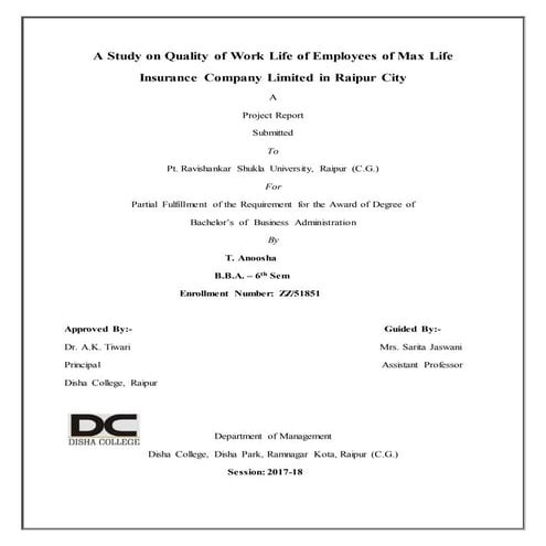 front pages annu.docx | Life Insurance | Insurance