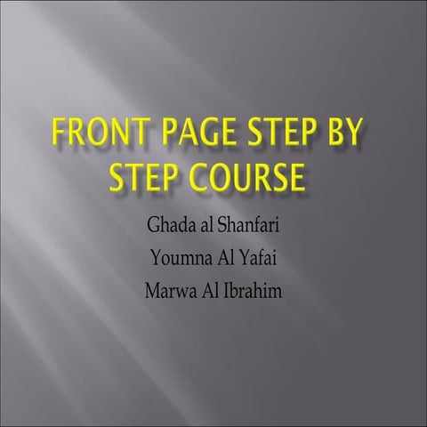 Front Page Step By Step Course | PPT