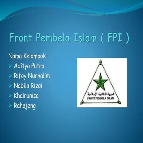 Front pembela islam ( fpi ) | PPTX