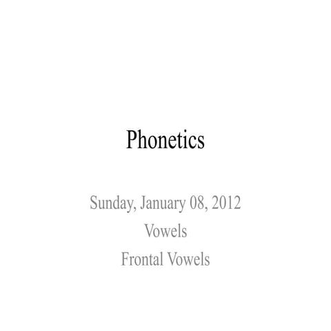 Front vowels | PPTX