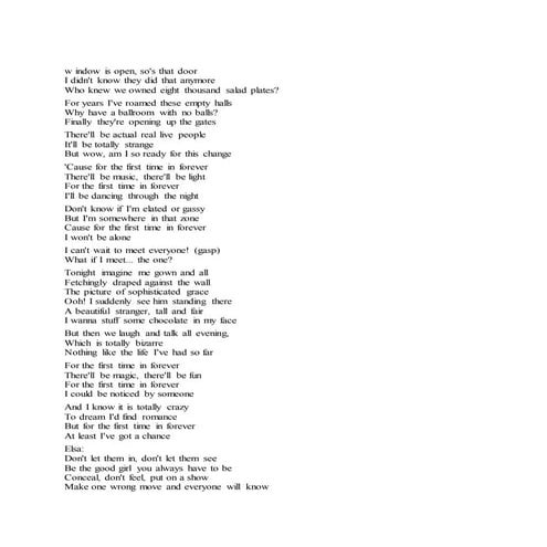 Frozen song lyrics | DOCX