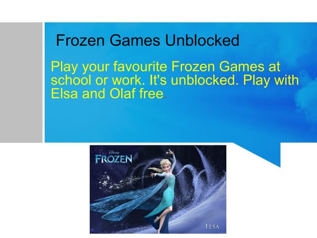 Frozen Games To Play