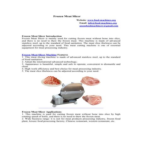 Frozen meat slicer | PDF