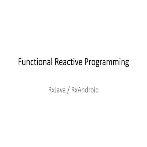Functional Reactive Programming (FRP) | PPT