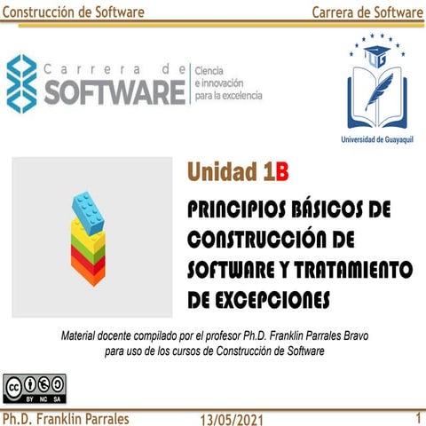 PRINCIPIOS BÁSICOS DE CONSTRUCCIÓN DE SOFTWARE Y TRATAMIENTO DE EXCEPCIONES | PDF