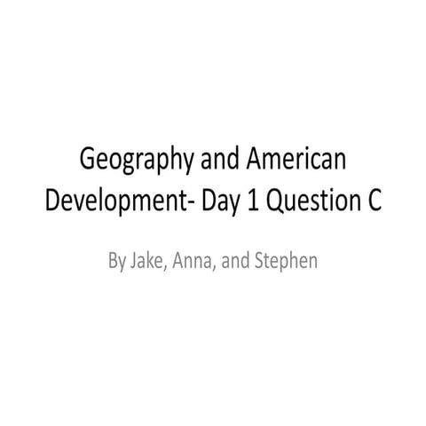 Day 1 Impact of Colonial Geography | PPTX