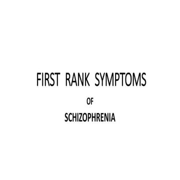 Schenider first rank symptoms | PPTX