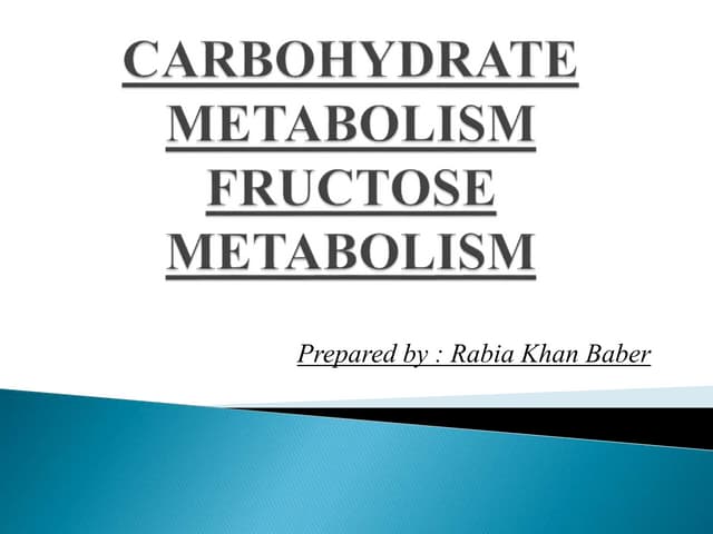 disorders of Carbohydrate metabolism | PDF