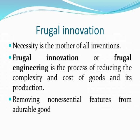 Frugal innovation and MRP | PPTX