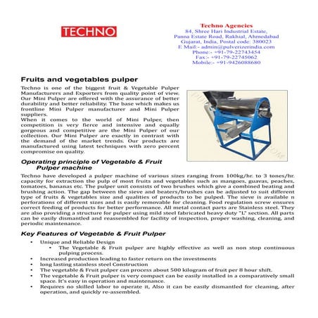 Fruit pulper | PDF