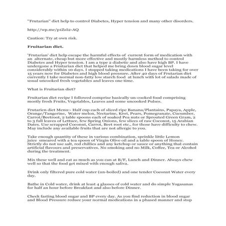 Fruitarian diet | PDF