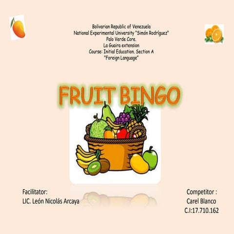 Fruit bingo | PPTX