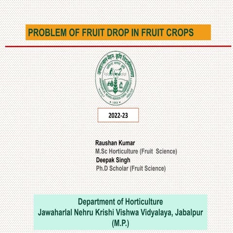 Fruit Drop in Horticulture Crops.pptx