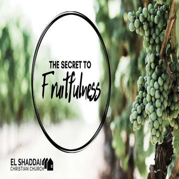 The Secret to Fruitfulness - 31 March - Michael Howard | PPT