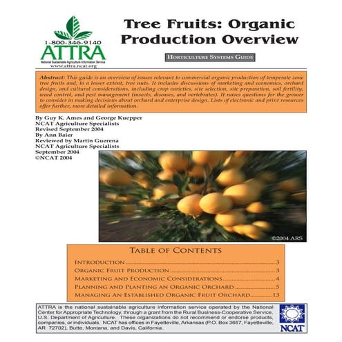 Tree Fruits: Organic Production Overview | PDF