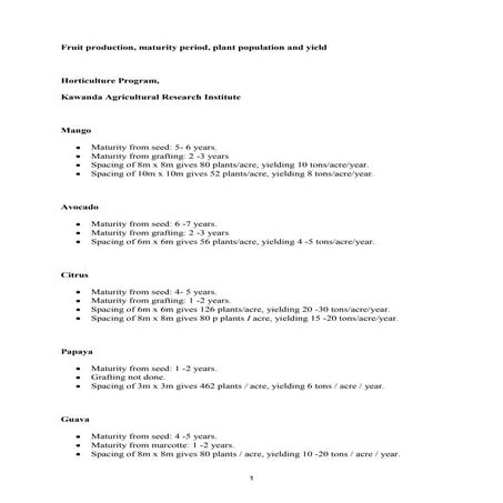 Fruit production guidelines- 3pgs | DOCX | Gardening | Home & Garden