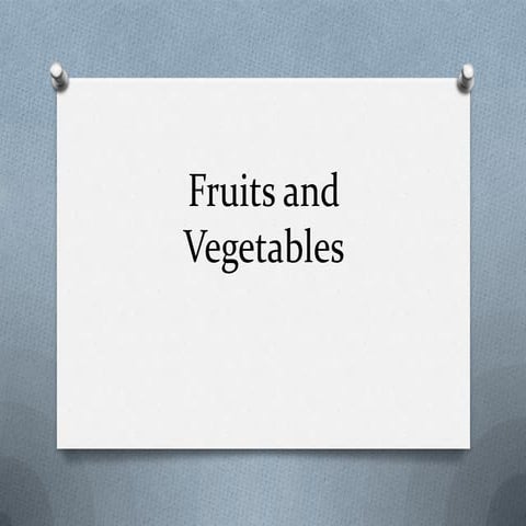 Fruits and vegetables activities | PPT